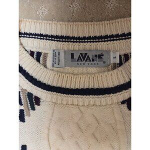 Lavane | Sweaters | Lavane New York Sweater Mens Large Cream Geometric ...